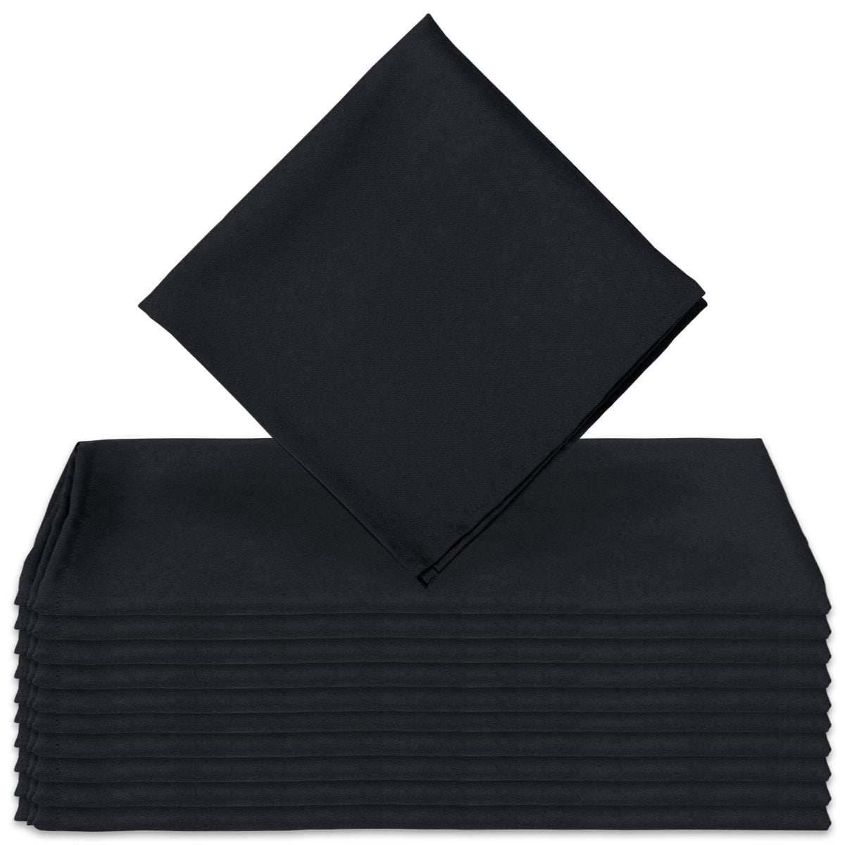 Wrinkle Resistant Fabric Dinner Napkins, Oversized 20 x 20 Inches, Bla ...