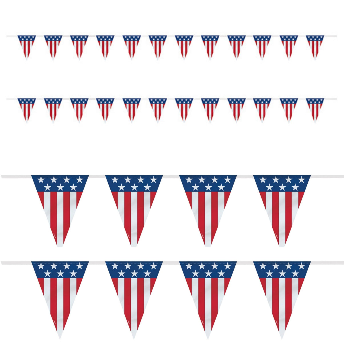 Patriotic Pennant Banner in Red, White, and Blue Alternating Stars and ...